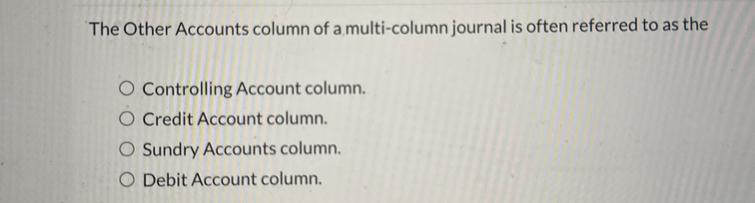 Solved The Other Accounts column of a multi-column journal | Chegg.com