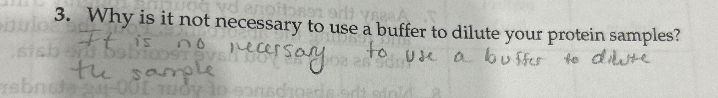 Solved Why is it not necessary to use a buffer to dilute | Chegg.com