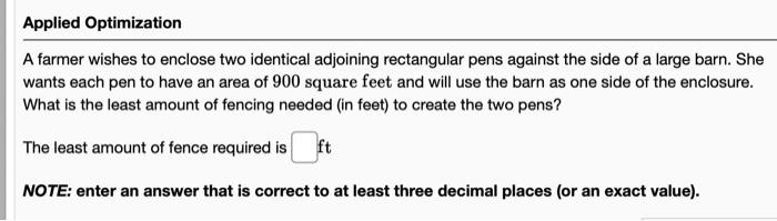 Solved A farmer wishes to enclose two identical adjoining | Chegg.com