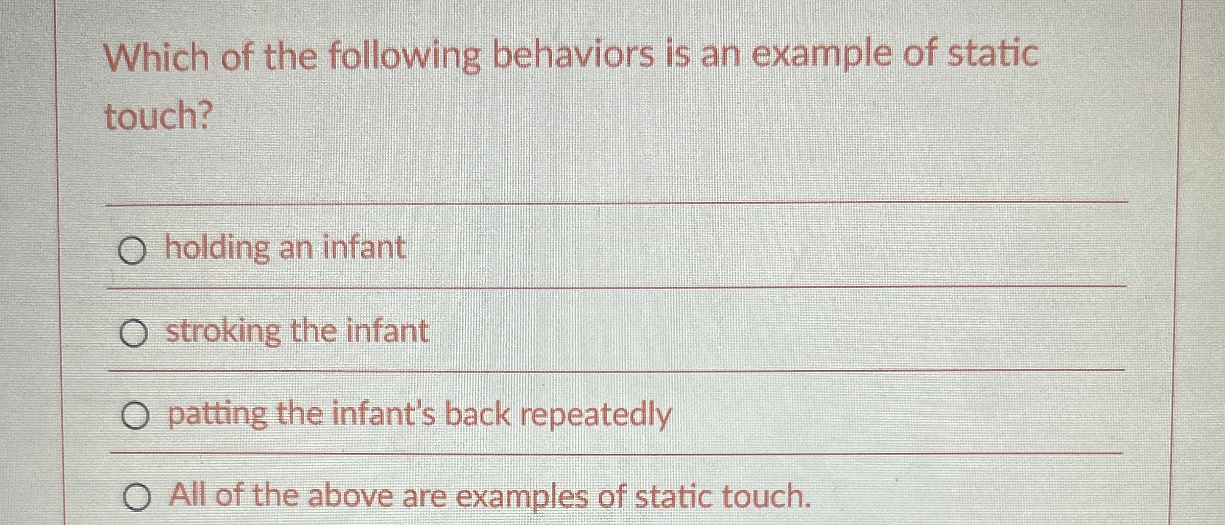 Solved Which of the following behaviors is an example of | Chegg.com