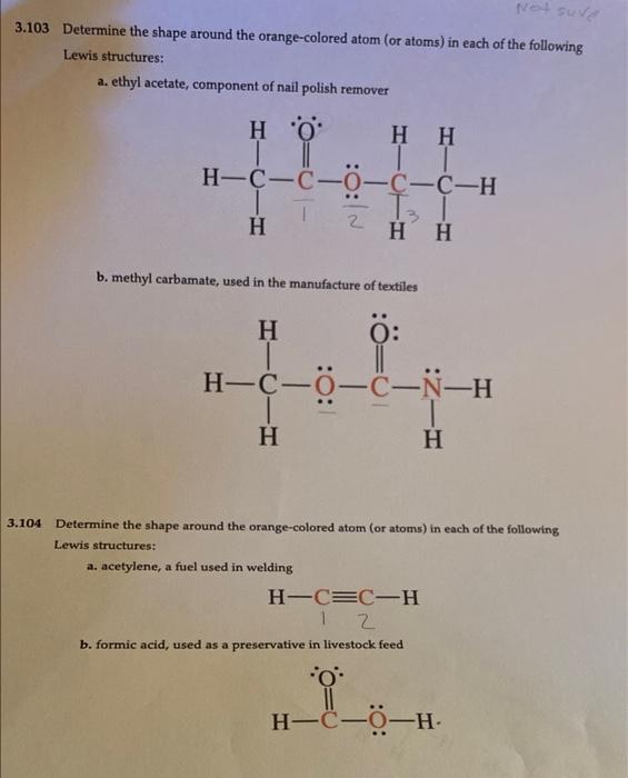 Solved 3.111 Using the Lewis structures provided, a. label | Chegg.com