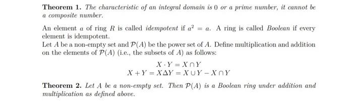 Solved Theorem 2. Let A be a non-empty set. Then P(A) is a | Chegg.com