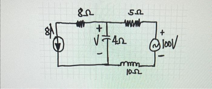 Solved voltage drop at 4 ohms capacitor using mesh analysis | Chegg.com