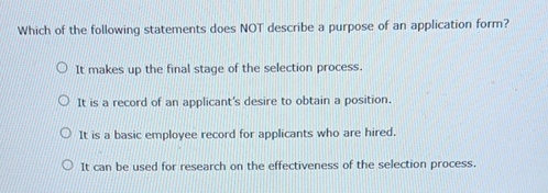 Solved Which of the following statements does NOT describe a | Chegg.com