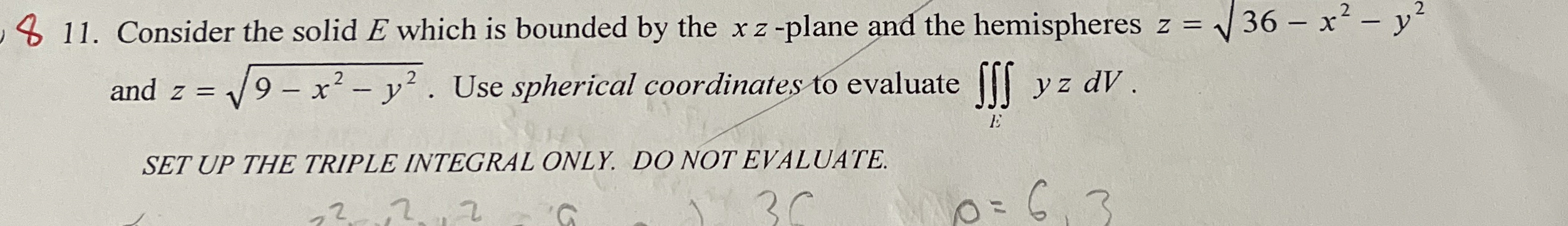 Solved 8 11. ﻿Consider the solid E ﻿which is bounded by the | Chegg.com