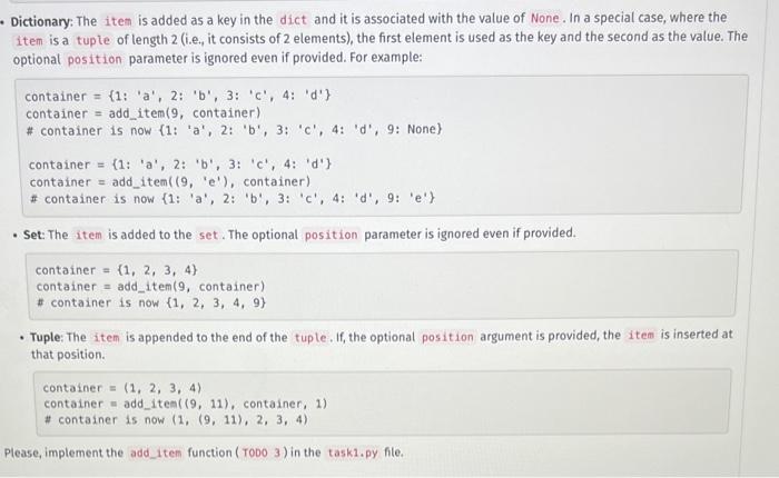 Solved lext, you are going to implement the add_item | Chegg.com