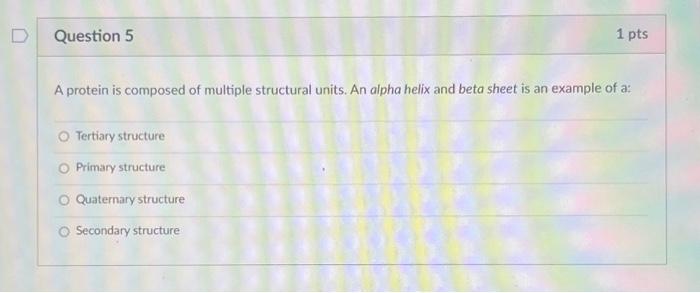 Solved A protein is composed of multiple structural units. | Chegg.com
