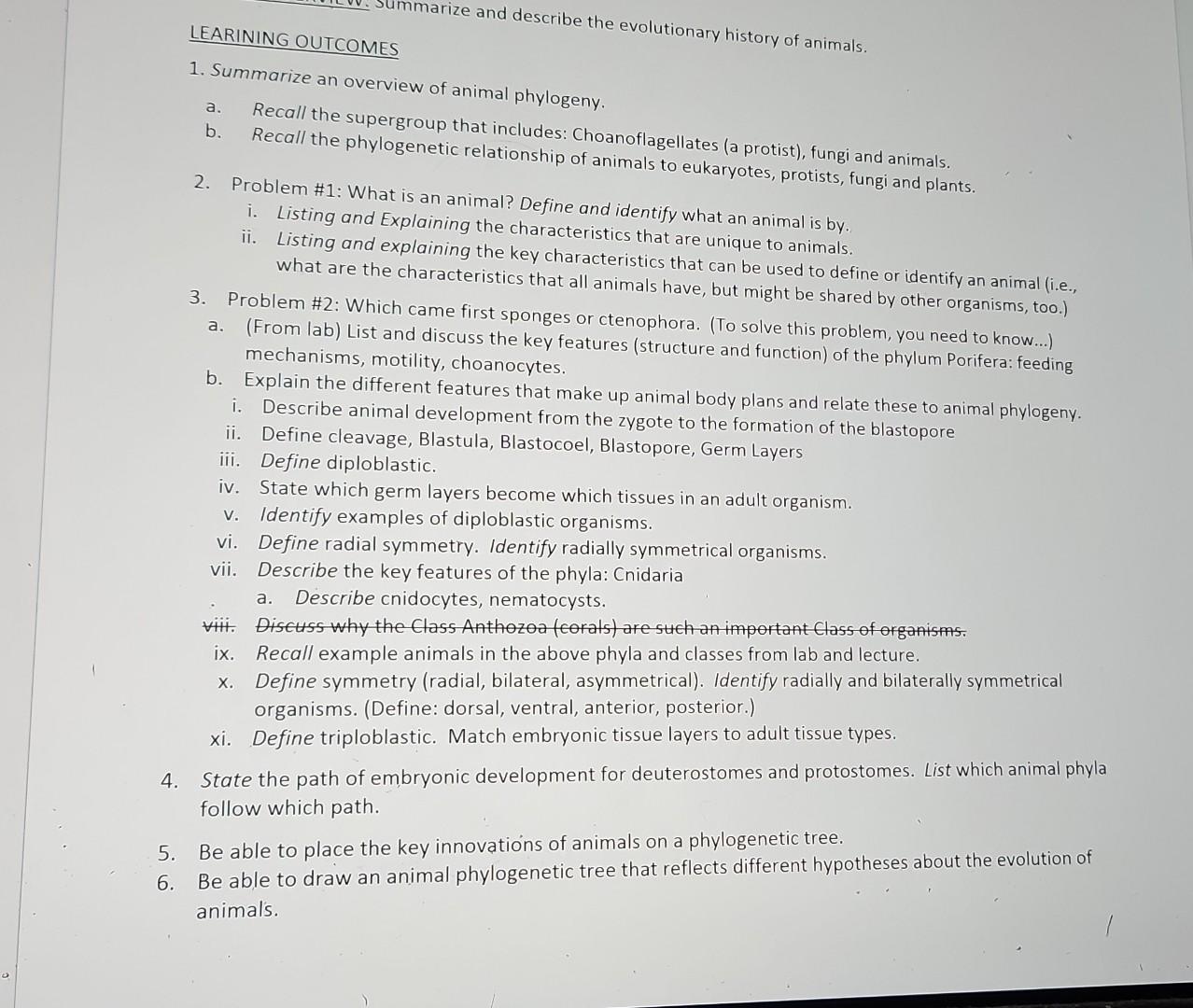 Solved summarize and describe the evolutionary history of | Chegg.com