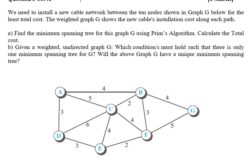 Solved We need to install a new cable network between the | Chegg.com