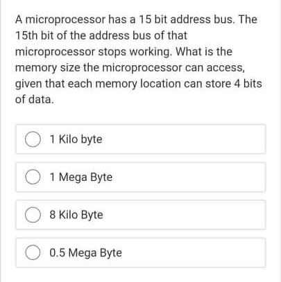 Solved A microprocessor has a 15 bit address bus. The 15th | Chegg.com