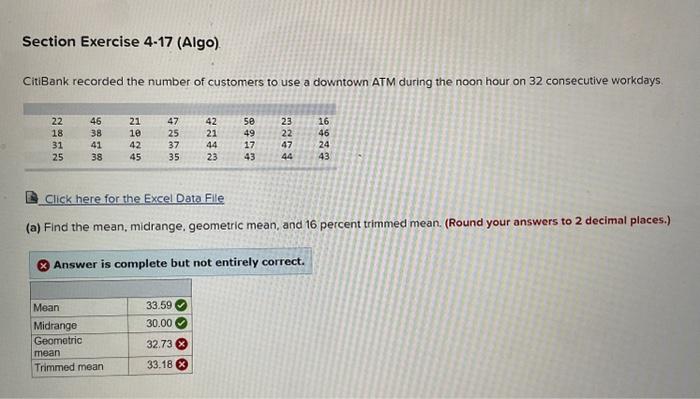 Solved Section Exercise 4-17 (Algo) CitiBank recorded the | Chegg.com