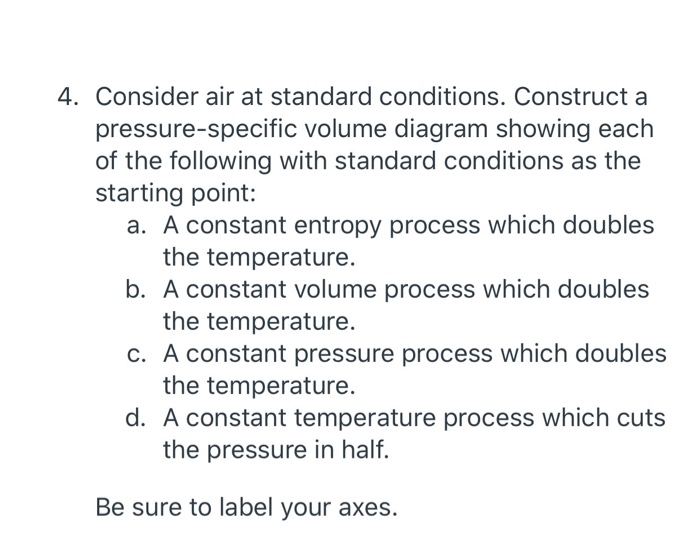 Solved 4. Consider air at standard conditions. Construct a | Chegg.com