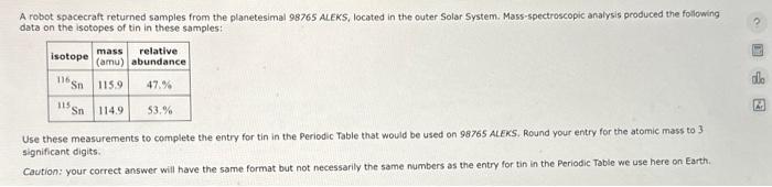 Solved A robot spacecraft returned samples from the | Chegg.com