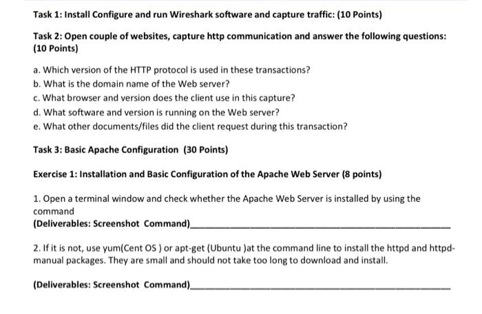 Solved Task 1: Install Configure and run Wireshark software | Chegg.com Solved Task 1: Install Configure and run Wireshark software | Chegg.com