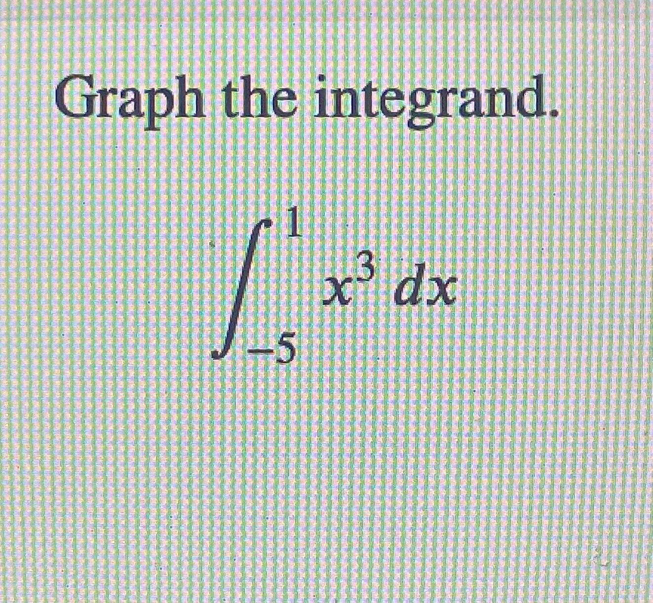 Solved Graph the integrand.∫-51x3dx | Chegg.com