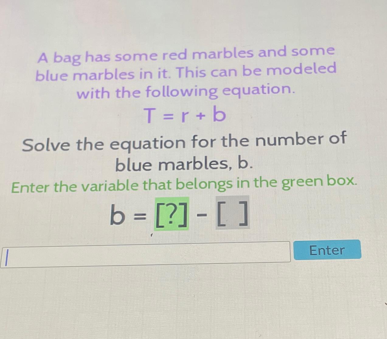 Solved A bag has some red marbles and some blue marbles in | Chegg.com