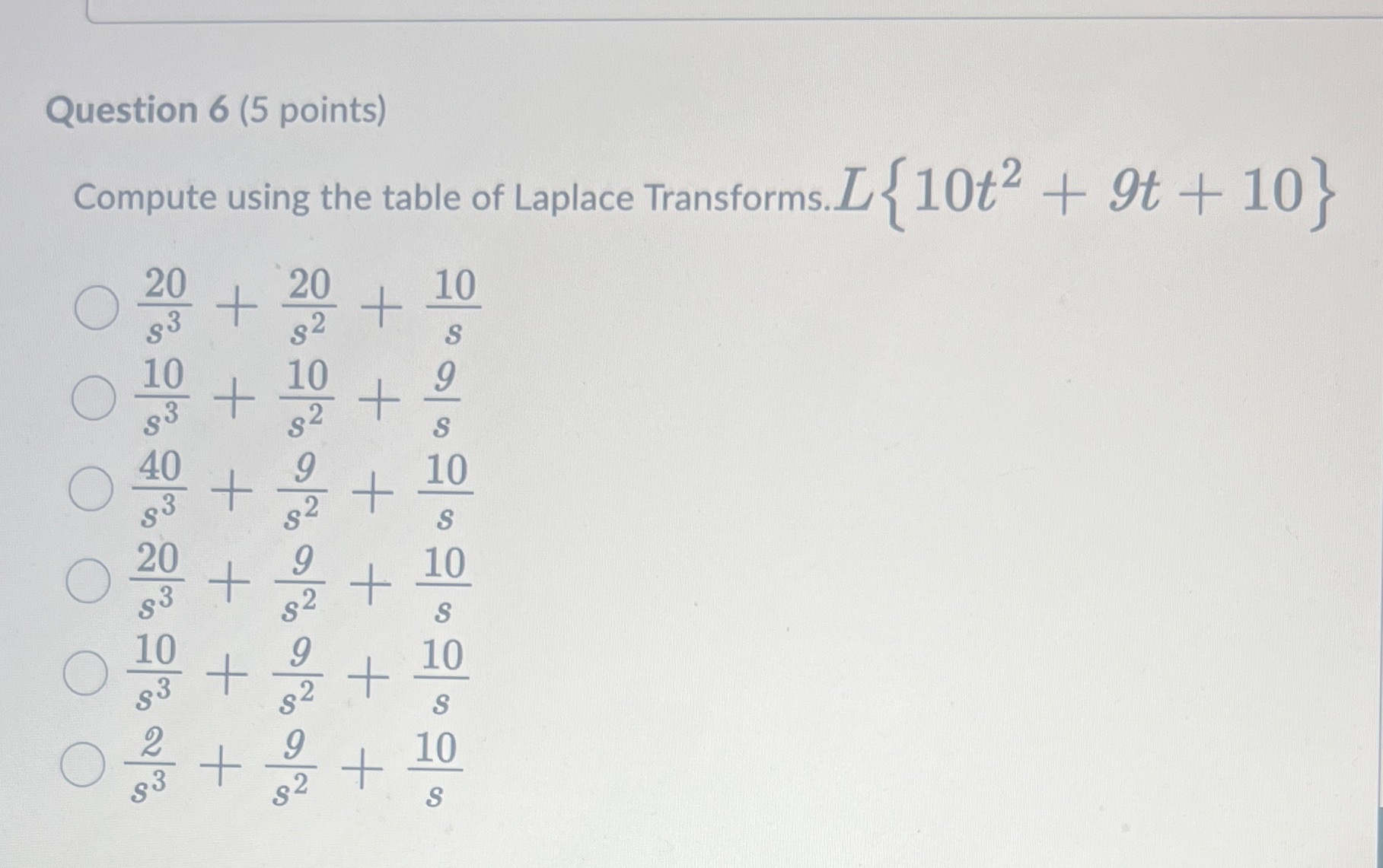 Solved Question 6 (5 ﻿points)Compute using the table of | Chegg.com
