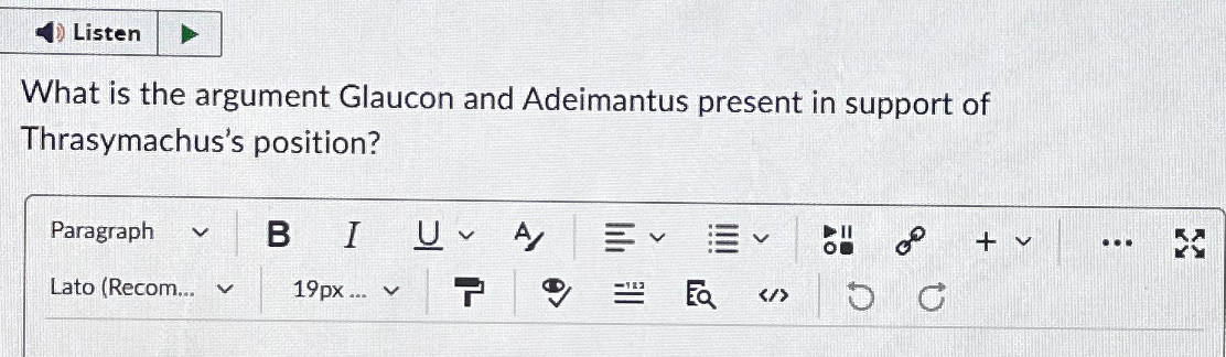 Solved ListenWhat is the argument Glaucon and Adeimantus | Chegg.com