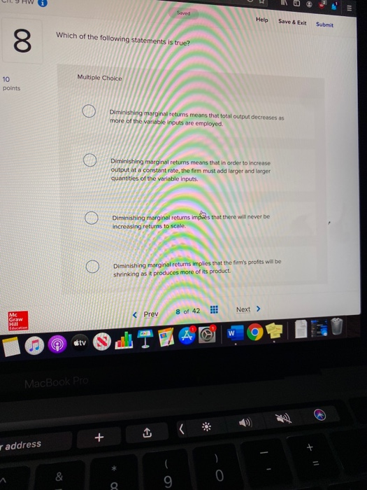 Solved Saved Help Save & Exit Submit Which of the following | Chegg.com