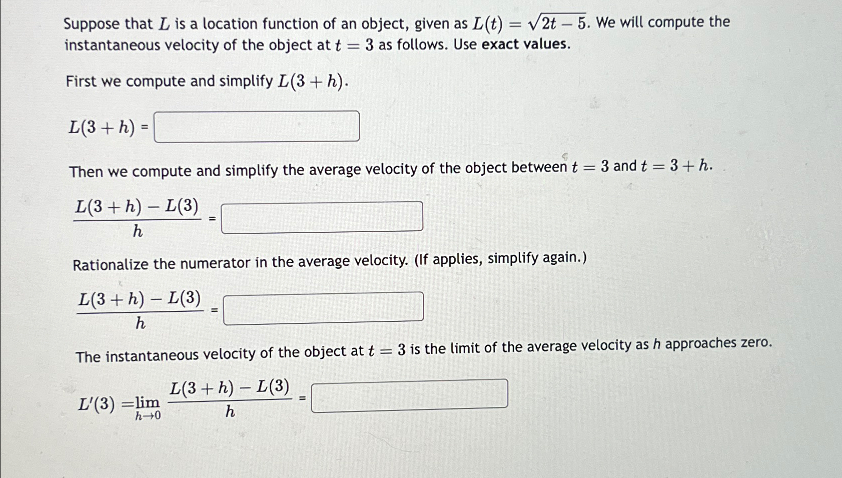 Solved Suppose that L ﻿is a location function of an object, | Chegg.com