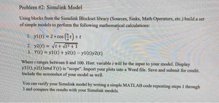 Solved Using blocks from the Simulink Blockset library | Chegg.com