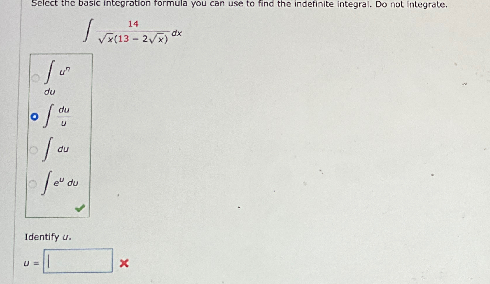 Select the basic integration formula you can use to | Chegg.com