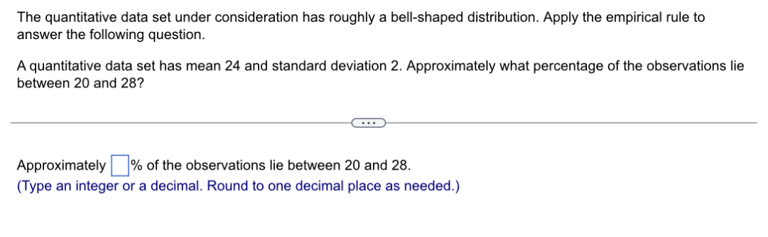 Solved The quantitative data set under consideration has | Chegg.com