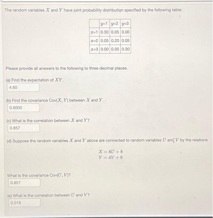 Solved The random variables X and Y have joint probability | Chegg.com