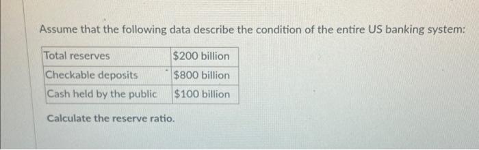 Solved Assume that the following data describe the condition | Chegg.com