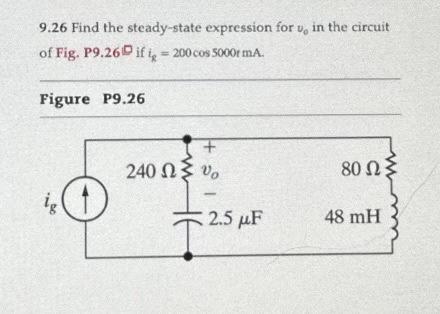 9.26 Find the steady-state expression for v0 in the | Chegg.com