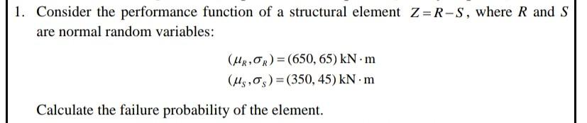 Solved Consider the performance function of a structural | Chegg.com