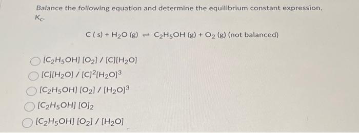 Balance the following equation and determine the | Chegg.com