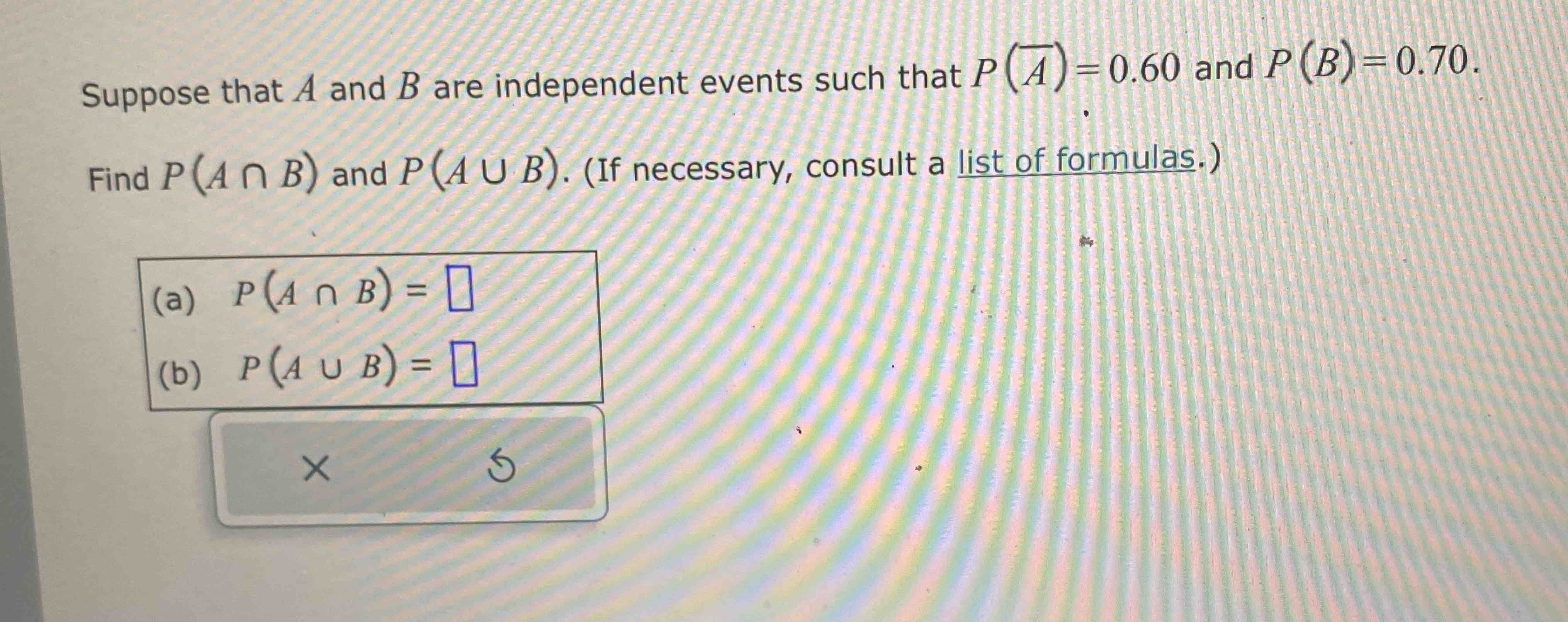 Solved Suppose that A and B ﻿are independent events such | Chegg.com