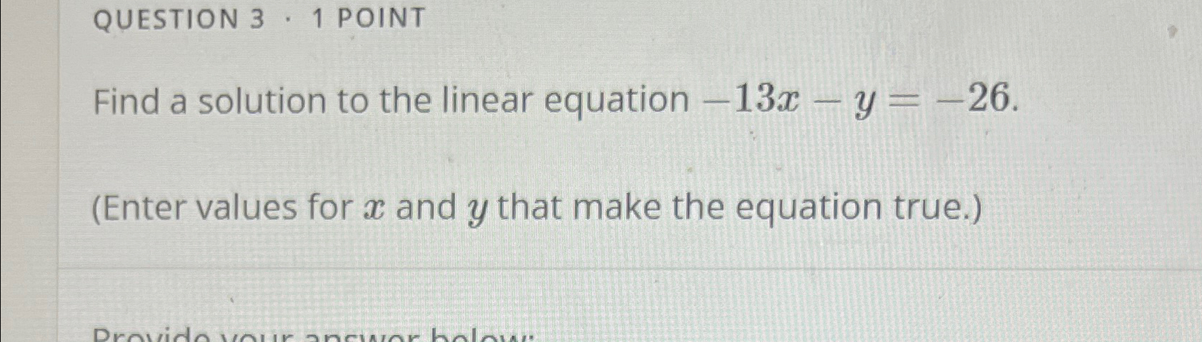 Solved QUESTION 3 - 1 ﻿POINTFind a solution to the linear | Chegg.com