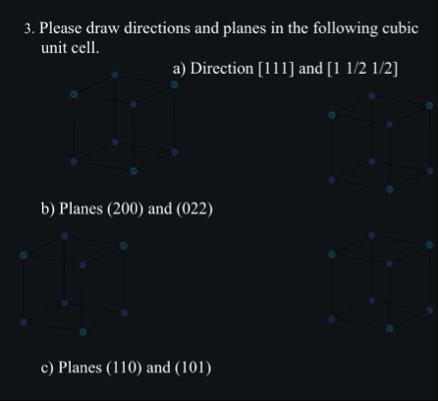 Solved Please draw directions and planes in the following | Chegg.com