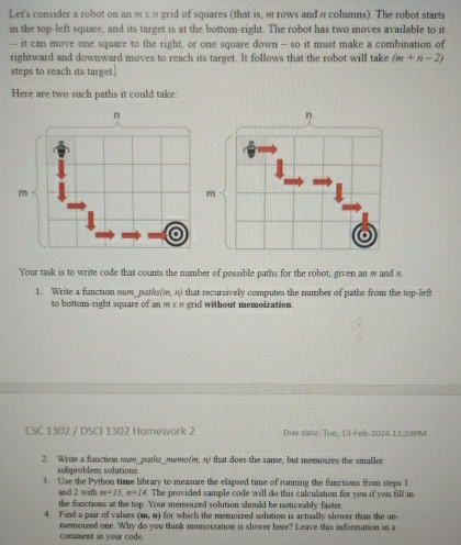 Solved Let's consider a robot on an mxn ﻿grid of squares | Chegg.com