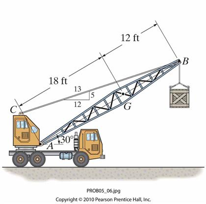 Solved: Draw The Free Body Diagram Of The Crane Boom AB Wh... | Chegg.com