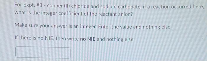Solved For Expt. #7 - barium chloride and sodium sulfate, if | Chegg.com