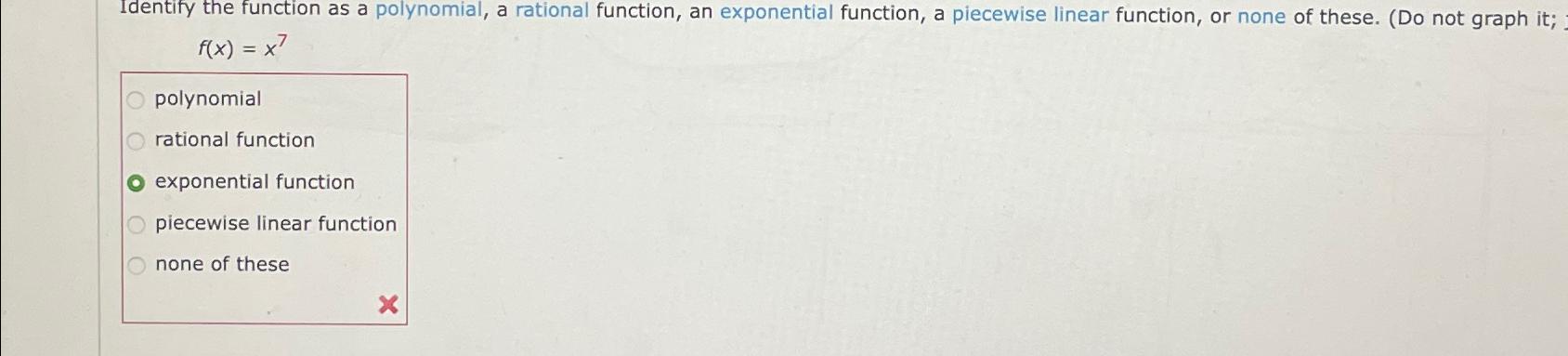 Solved Identify the function as a polynomial, a rational | Chegg.com