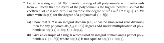Solved Let R ﻿be a ring and let R[x] ﻿denote the ring of all | Chegg.com