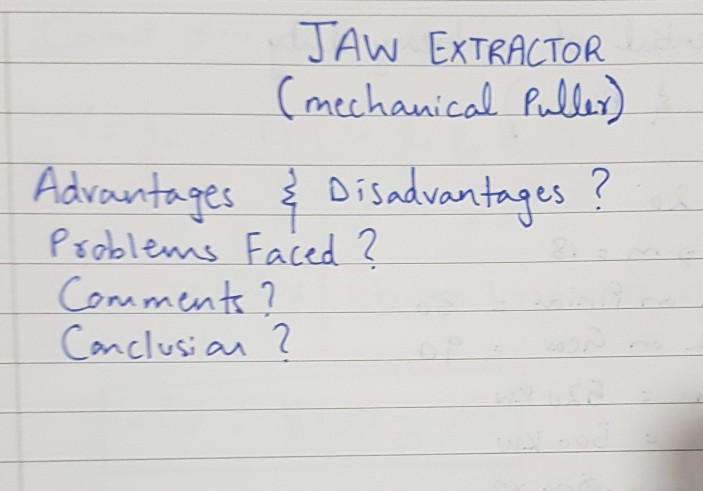 Solved JAW EXTRACTOR (mechanical Puller) Advantages & | Chegg.com