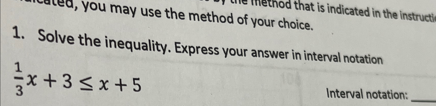 Solved Solve the inequality. Express your answer in interval | Chegg.com