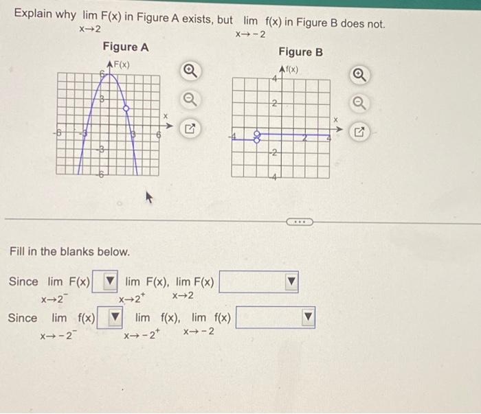 Solved Explain why limx→2F(x) in Figure A exists, but | Chegg.com