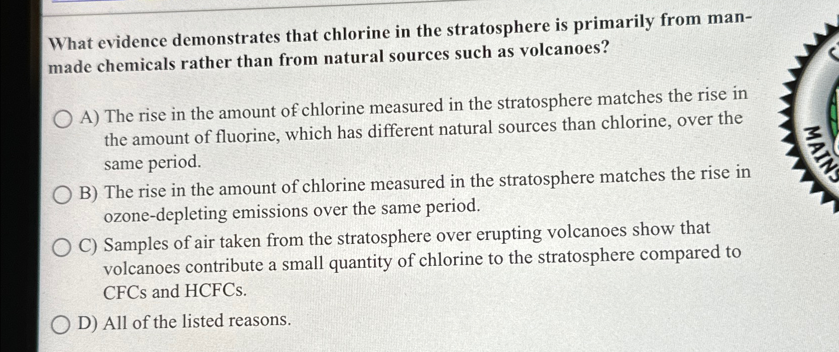 Solved What evidence demonstrates that chlorine in the | Chegg.com