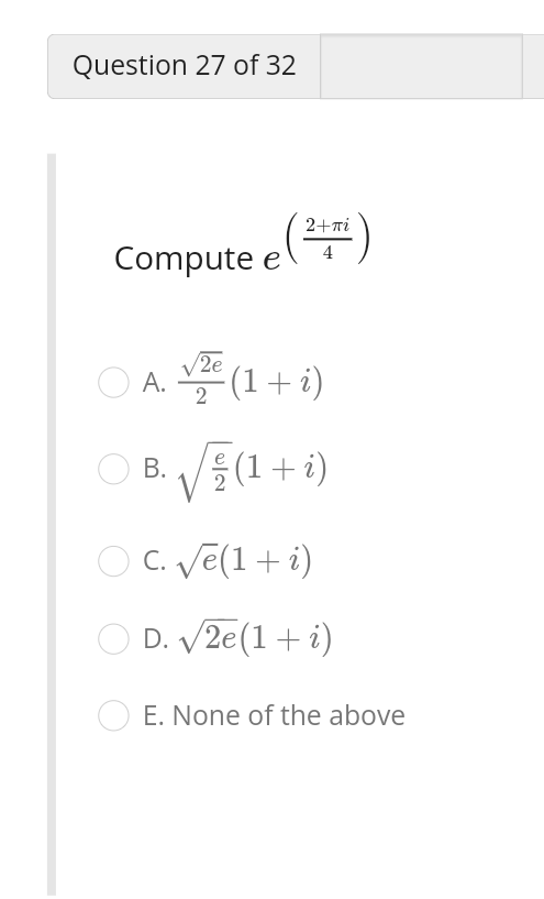 Solved Compute log(1−i) A. 2−iln2+4π B. 21ln2+4π C. | Chegg.com