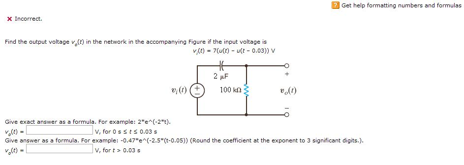 Solved Find the output voltage v0(t) in the network in the | Chegg.com