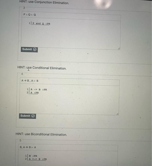 Solved HINT: use Conjunction Elimination. PAQTQ 1P and QPR | Chegg.com