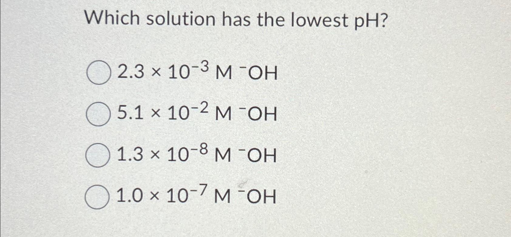 Solved Which solution has the lowest | Chegg.com