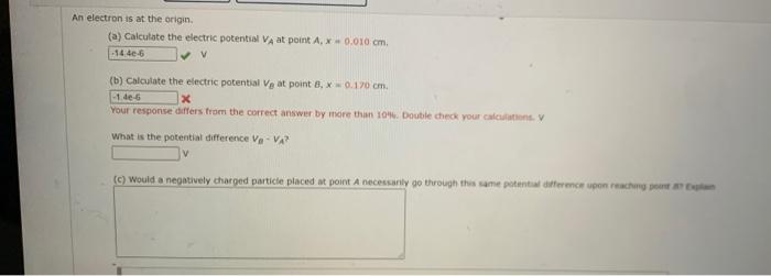 in electron is at the origin. (a) Calculate the | Chegg.com