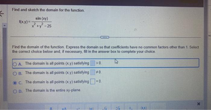 Solved Find and sketch the domain for the function. | Chegg.com